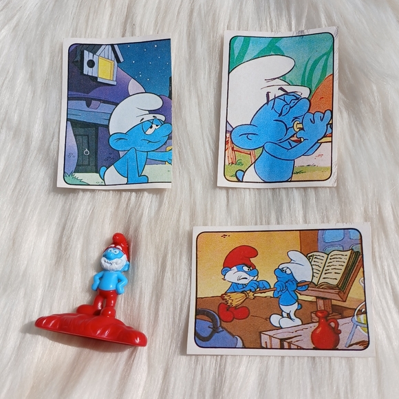 Toys | Smurfs Vintage Toy Sticker Lot 8s Vtg Stickers Papa Smurf Figure ...